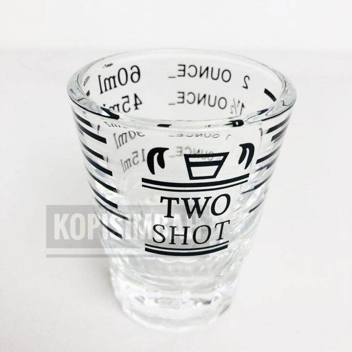 Gelas Ukur Espresso Coffee ROUND Glass Sloki Double Shot 60 ml Server ...