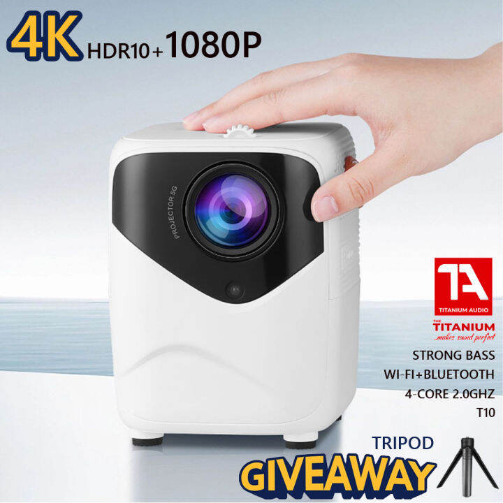 Portable Smart Mini Projector 4K Projector WiFi HD 1080P Projector ...