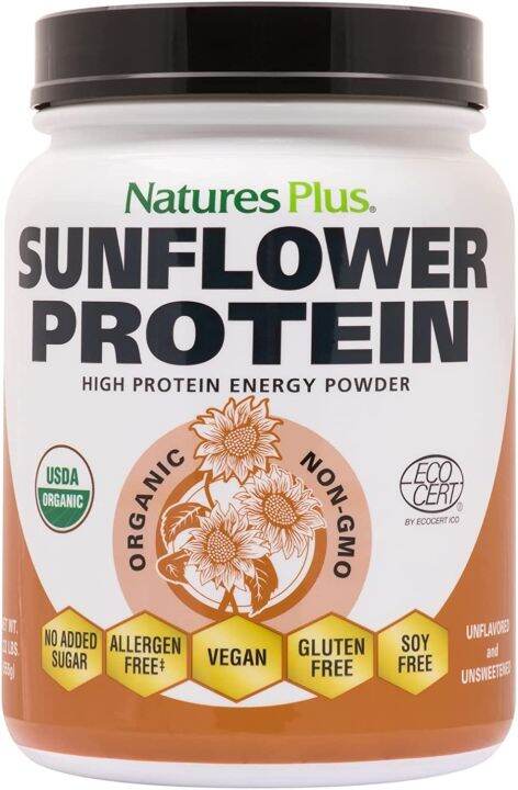 NaturesPlus Organic Sunflower Protein (1.22 lbs) 15 Servings Vegan Protein Powder Unflavored ...