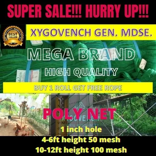 6 FT x 9 METERS POLY NET / MEGA BRAND / POYNET / CONSTRUCTION NET ...