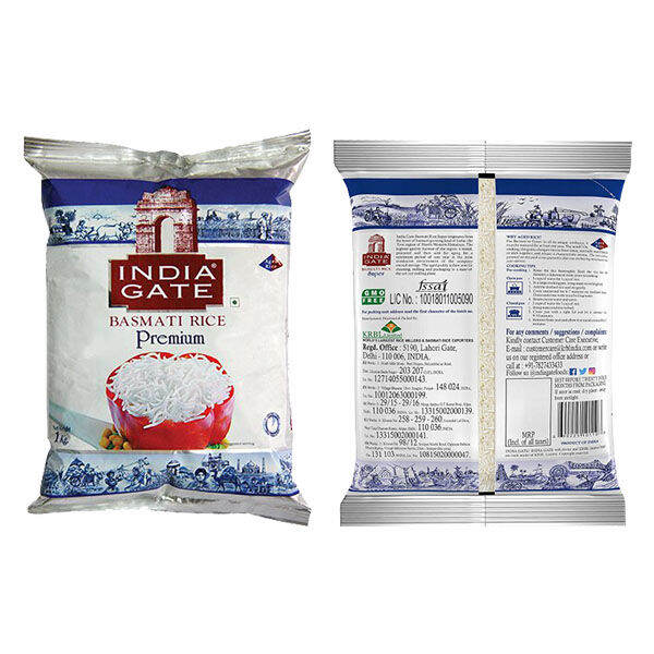 HOT ZHONG India Gate Premium Basmati Rice 1kg (Long grain) white and ...