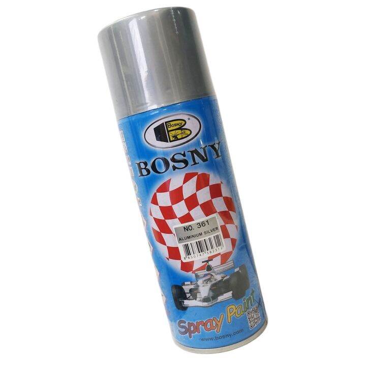 BOSNY SPRAY PAINT NO. 361 ALUMINUM SILVER ( 400ML PER CAN ) | Lazada PH