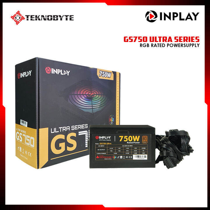 INPLAY GS750-ULTRA 750W Power Supply | RGB 80Plus Bronze | Lazada PH