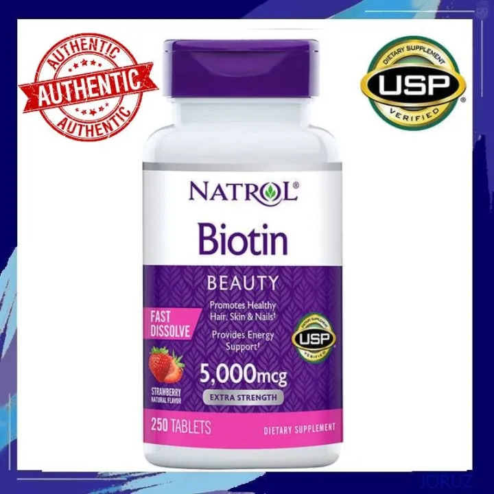 Natrol Biotin 5000 mcg., Extra Strength 250 Fast Dissolve Tablets -100% ...