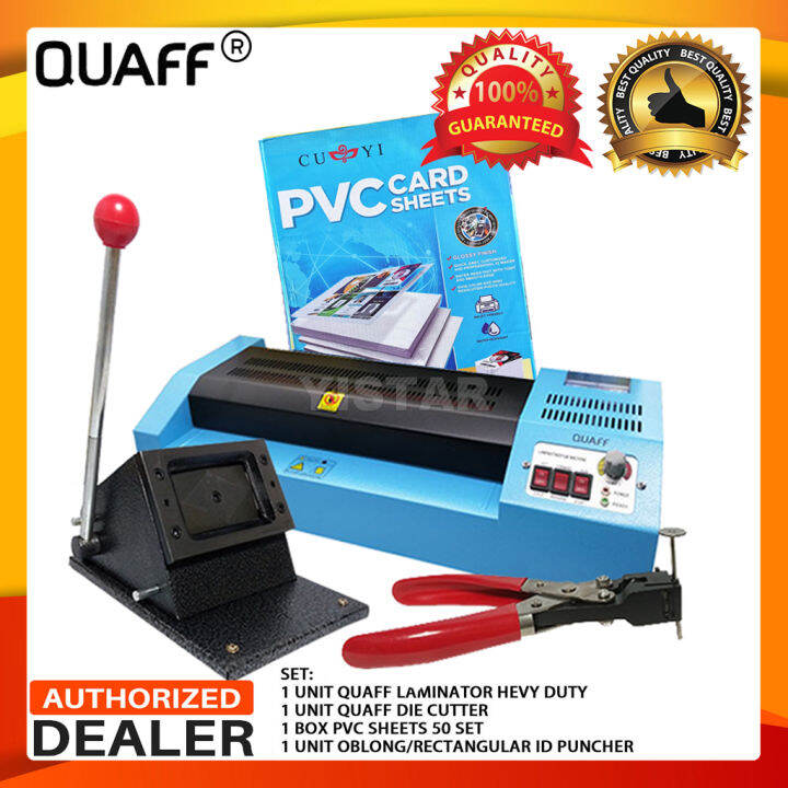 PVC ID Maker Package(Laminator,PVC Sheets,Die Cutter,Oblong Puncher ...