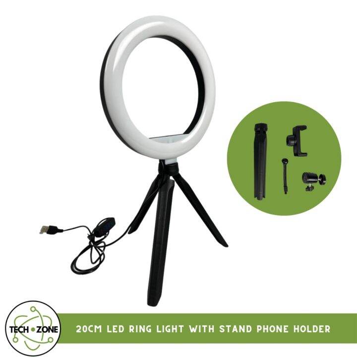 TECHZONE- 20cm Selfie LED Ring Light with Mini Tripod Stand and Phone ...