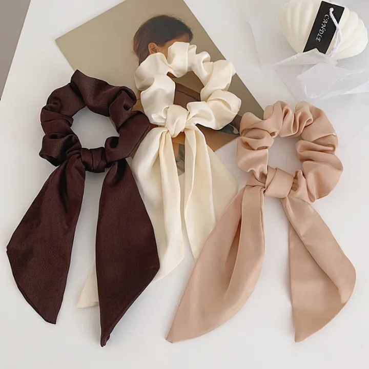 Satin Bow Ribbon Large Intestine Loop Silk Ribbon Hair Loop Head Rope ...