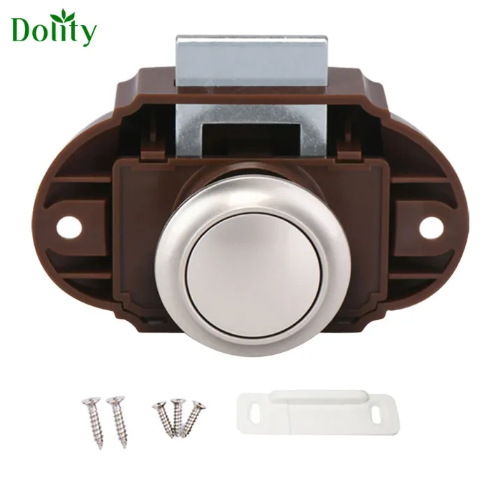Dolity 20mm/26mm Push Button Latch Keyless Cabinet Lock Catch Cupboard ...