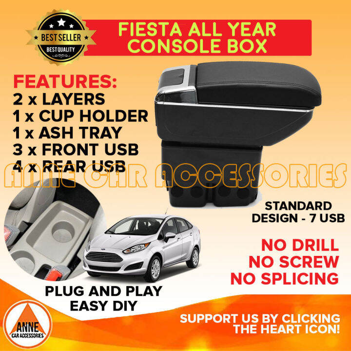 Car Armrest Ford Fiesta All Year Model Accessories / Console Box ...