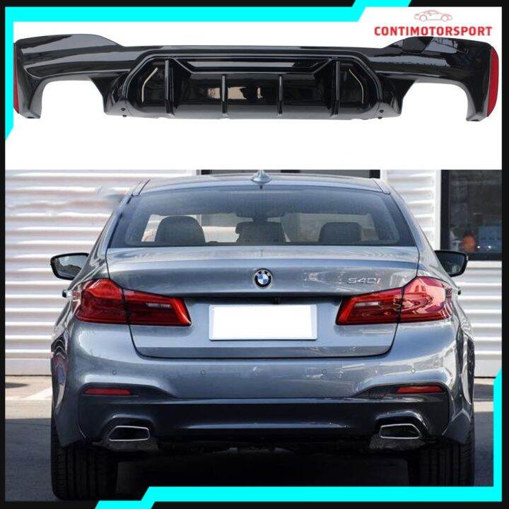 BMW 5 SERIES G30 R STYLE REAR DIFFUSER DOUBLE 4OUT DIFFUSER LIP ...