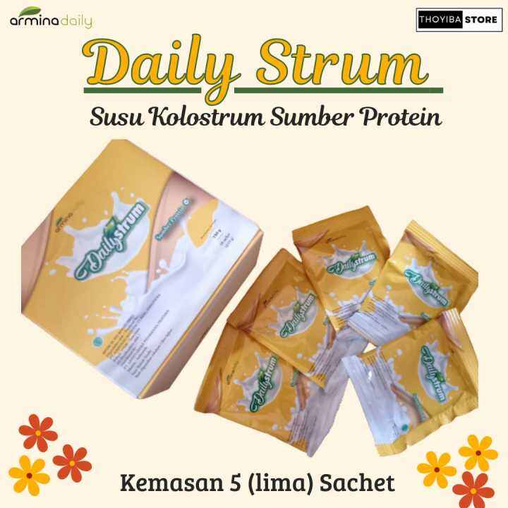 Daily Strum - Susu Kolostrum Regenerasi Tubuh Kemasan 5 Sachet | Lazada ...