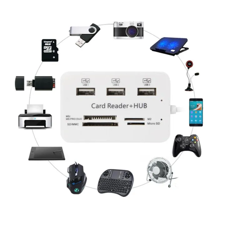Micro Usb Hub Combo 2 0 3 Ports Card Reader High Speed Multi Usb