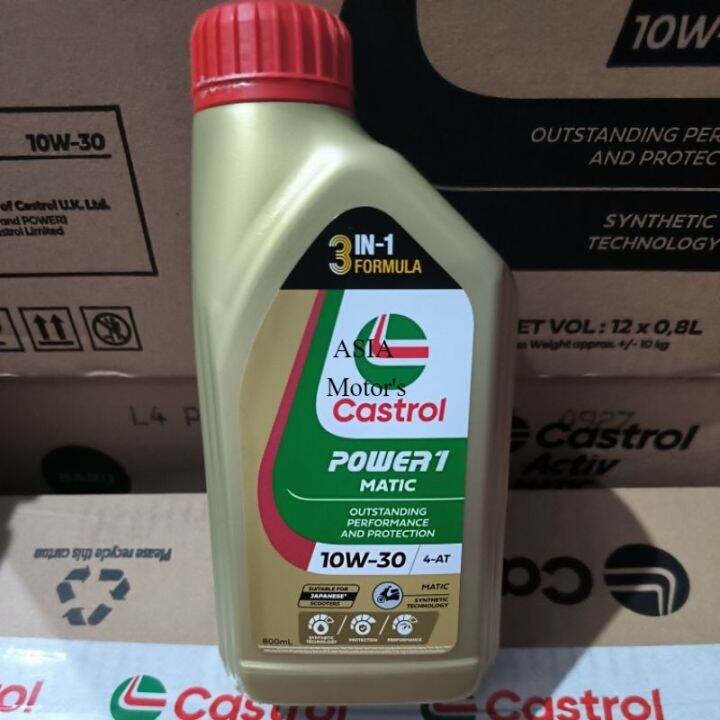 OLI CASTROL POWER 1 MATIC 10W-30 0,8L API SL JASO MB OLI SCOOTER ...