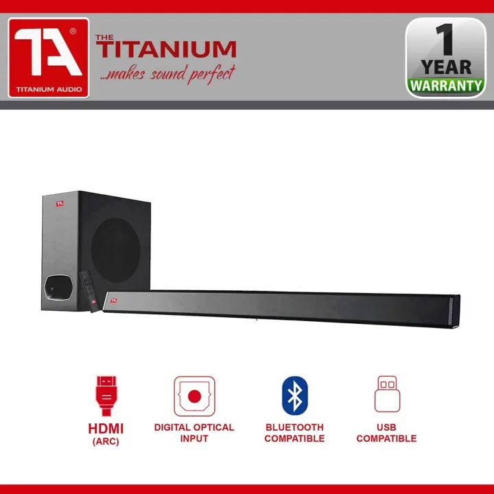Titanium Audio 2.1CH Home Theater Bluetooth Soundbar with Subwoofer ...