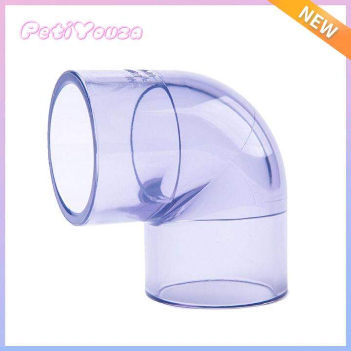 PETIYOUZA 90 Degree Right Angle PVC Transparent Elbow Blue 1 1/2 Inches ...