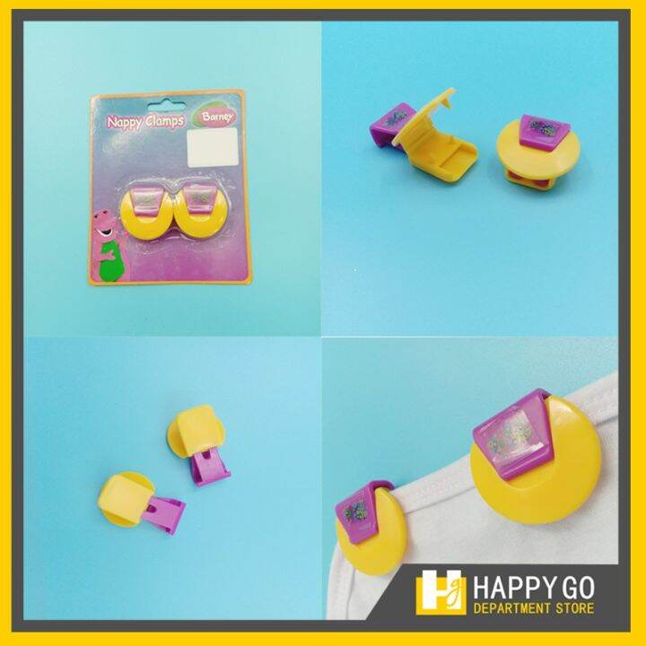 Happy Go Newborn Baby Barney Character Nappy Diaper Clamps Slide Clamp ...