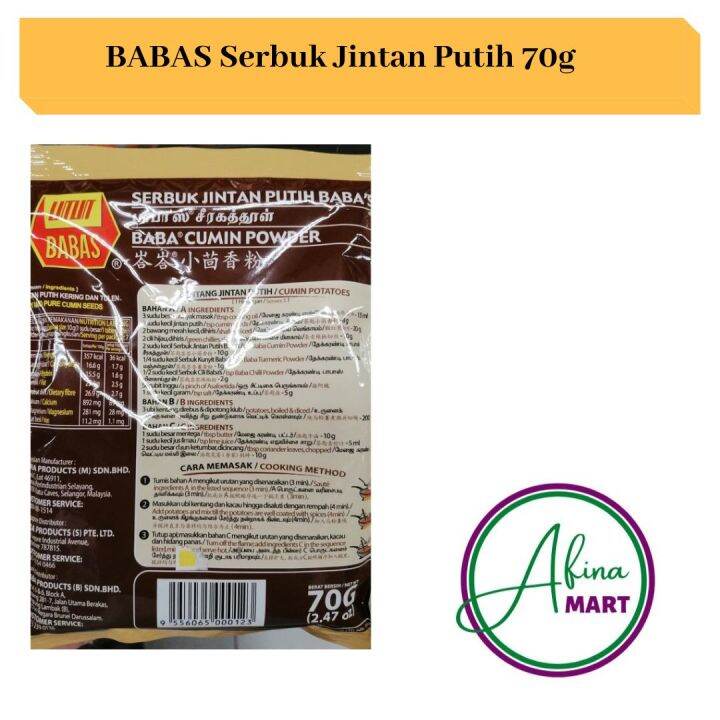 BABAS Serbuk Jintan Putih 70g | Lazada