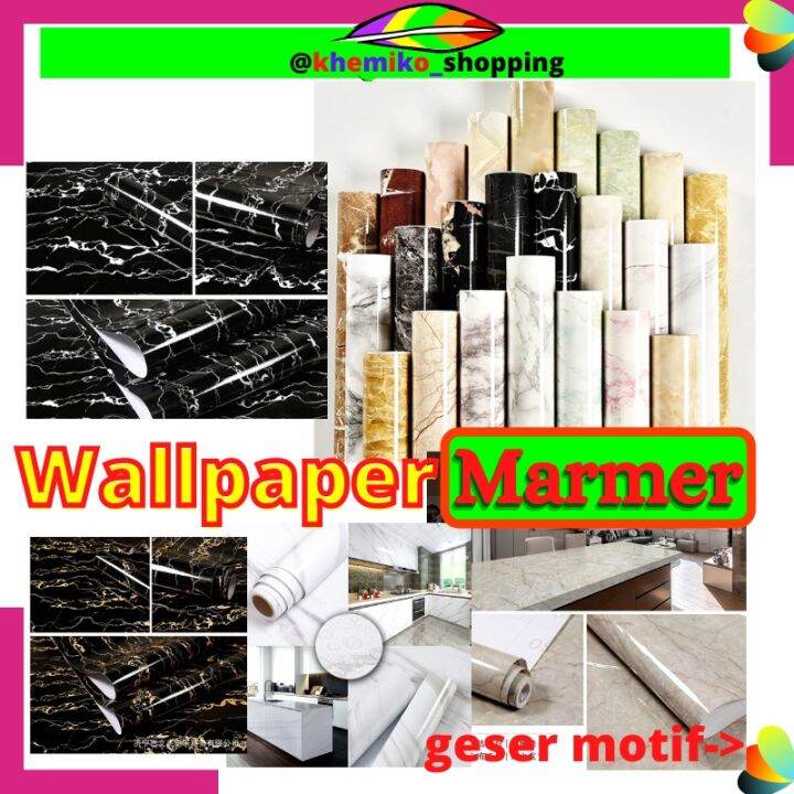 Promo - WALL WALLPAPER MARMER STIKER STICKER SETIKER DINDING GLOSSY ...