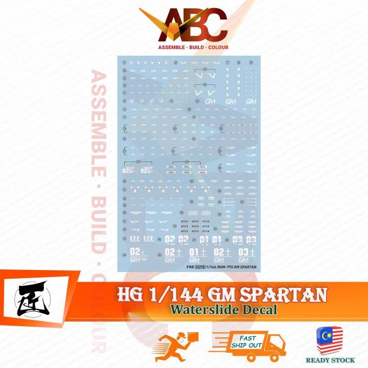 (Artisan's Club) Waterslide Decal - HG 1/144 GM Spartan Model Kit RGM-79S Water Sticker 吉姆斯巴达高达 ...