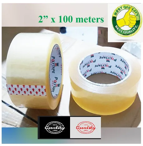 Polytape Packaging Tape 2 inches x 100 meters Poly 2" x 100M Clear ...