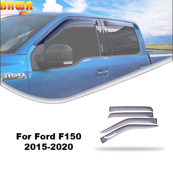 BAWA Door Visors Sun Rain Shield Guards Window Deflectors For Ford F150 ...