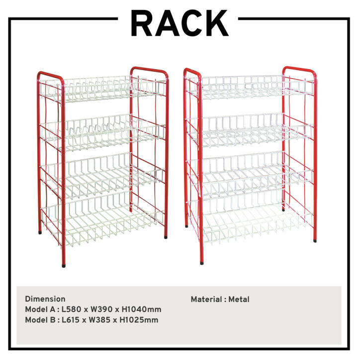4 Tier Plate Metal Rack Small Rack Dishes Rack Metal Rack Kitchen ...