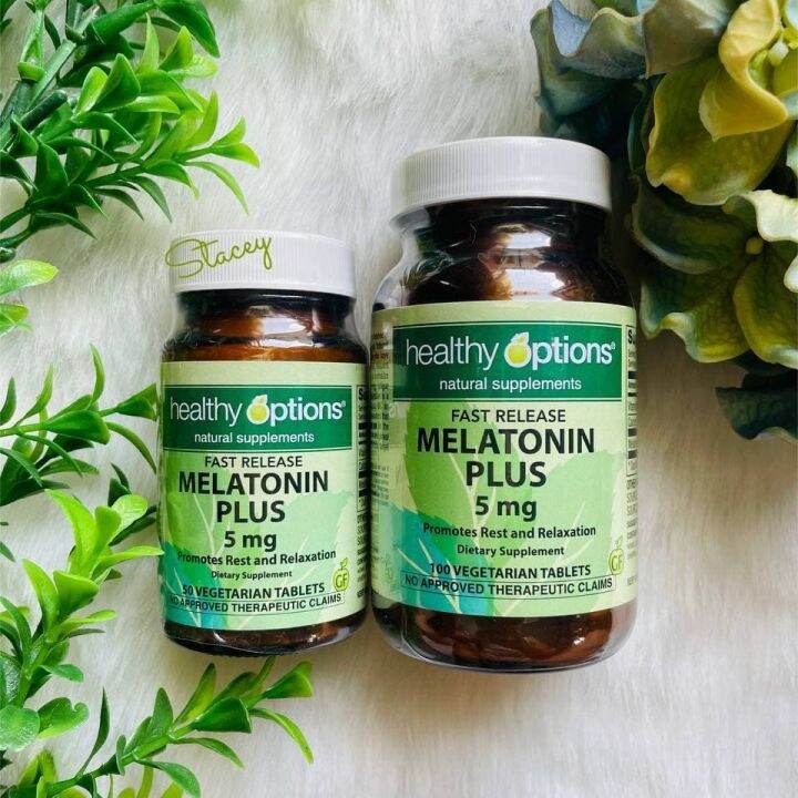 Healthy Options Melatonin 5mg Fast Release, 50/100 Vegetarian Tablets ...