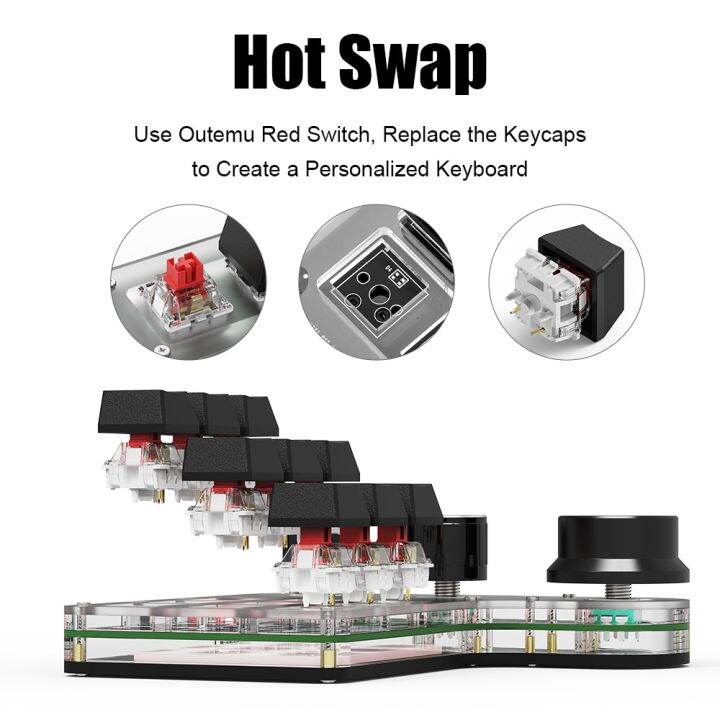 Programming Macro Custom 9 Key 3 Knob Keyboard RGB Copy Paste Mini Button Photoshop Gaming ...