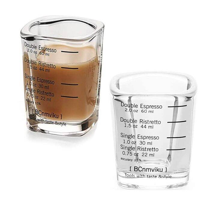 2pcs/lot 2oz Square Expresso Shot Glasses Thickened Wall Ounce Cup 60ml ...