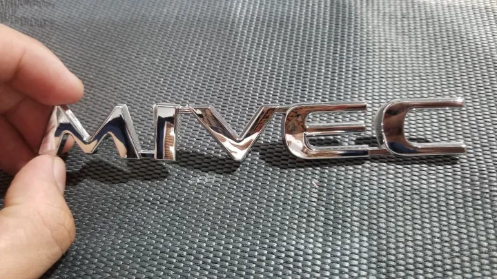 Mitsubishi MIVEC Emblem Chrome decal Stick On Plastic made high quality ...