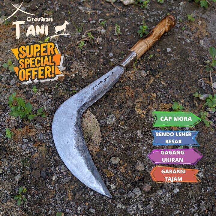 Sabit Rumput Super Tajam Cap Mora Gagang Ukir - Arit Bendo Bahan Beton ...