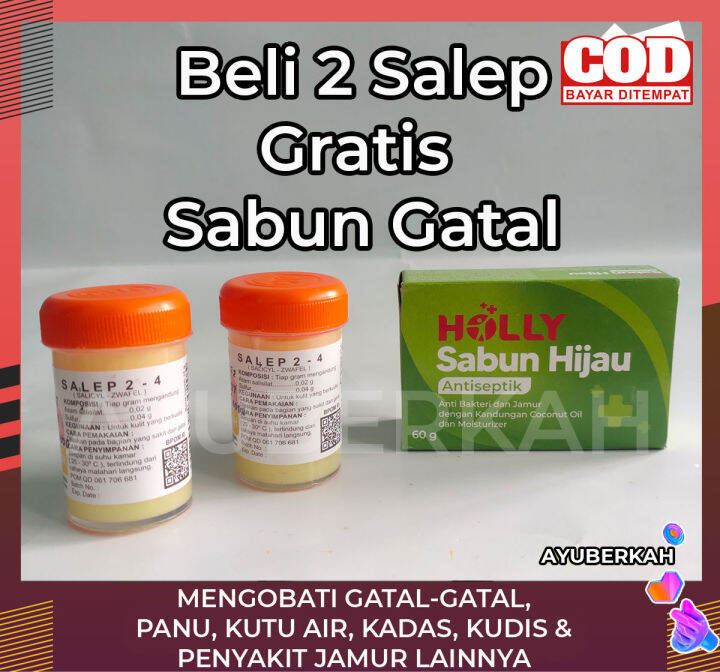 Paket Beli 2 Gratis 1 Sabun Gatal Hijau Holly, Salep Zwafel 24 Sulfur ...