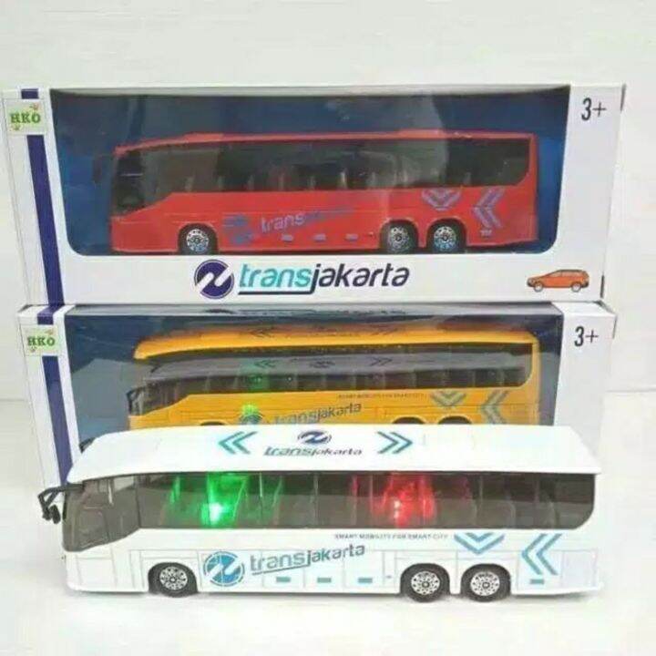 mainan diecast bus model bus transjakarta alloy busway | Lazada Indonesia