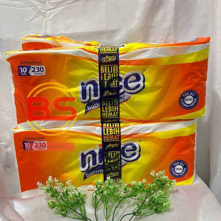 Tissue Nice Toilet 10roll core emboss / Tisu gulung Toilet 10 roll All ...