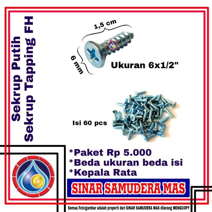 SEKRUP PUTIH atau TAPPING FH - self tapping screws | Lazada Indonesia