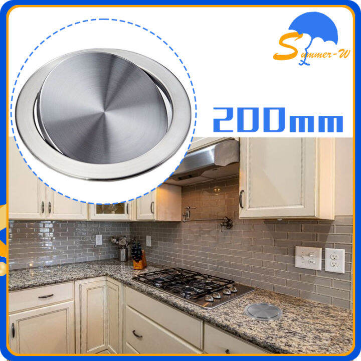 20cm Garbage Flap Stainless Lid Trash Bin Cover Flush Built in Balance ...