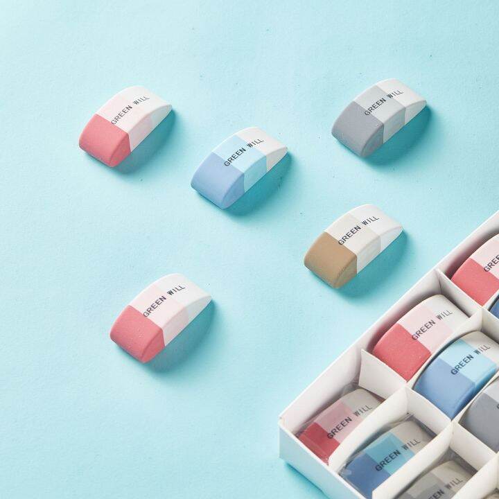 【CW】Cute Rubber Three-Color Mouse Pencil Gradient Eraser For Kids ...