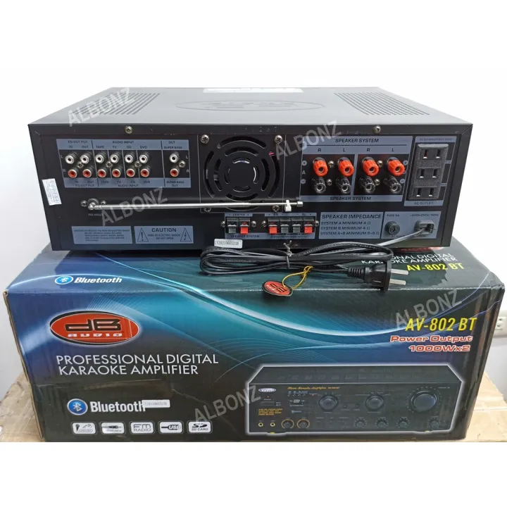 AV 802 BT 1000Wattsx2 BT/USB/SD/FM DB Audio Amplifier Professional ...