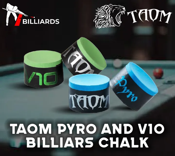 TAOM V10 and PYRO Chalk Round Blue and Green Billiards Chalk 1 piece ...