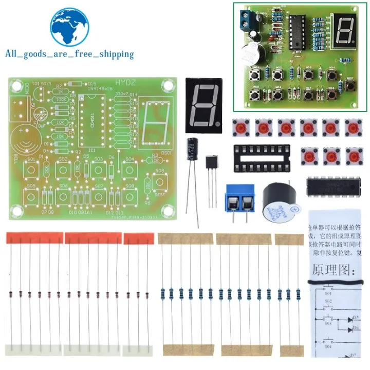 แปดคนตอบสนอง Diy ชุด8ช่องทางตอบรับการเรียนการสอนการปฏิบัติเชื่อม CD4511 8Bit คำตอบอุปกรณ์ชุดการ ...