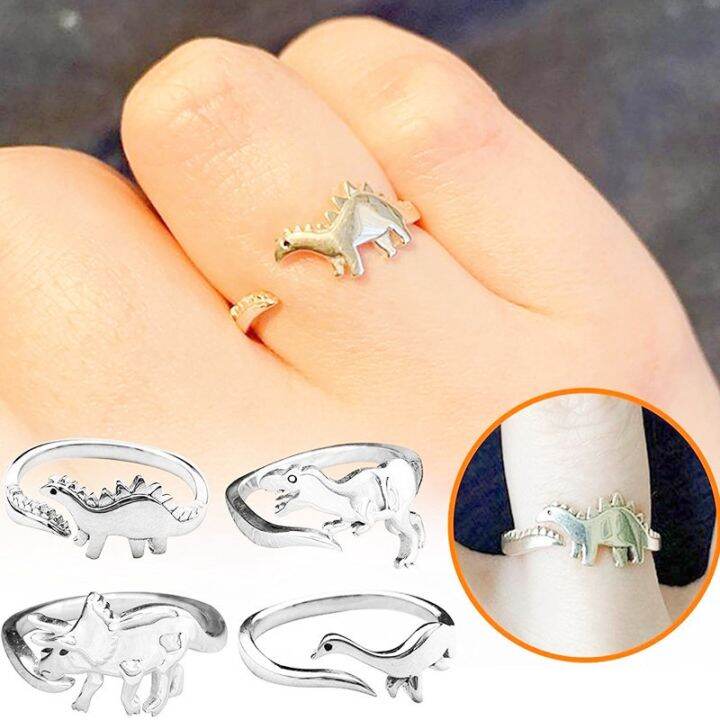Denise Cute Dinosaur Ring Gift Personalized Jurassic Era Shaped Opening ...