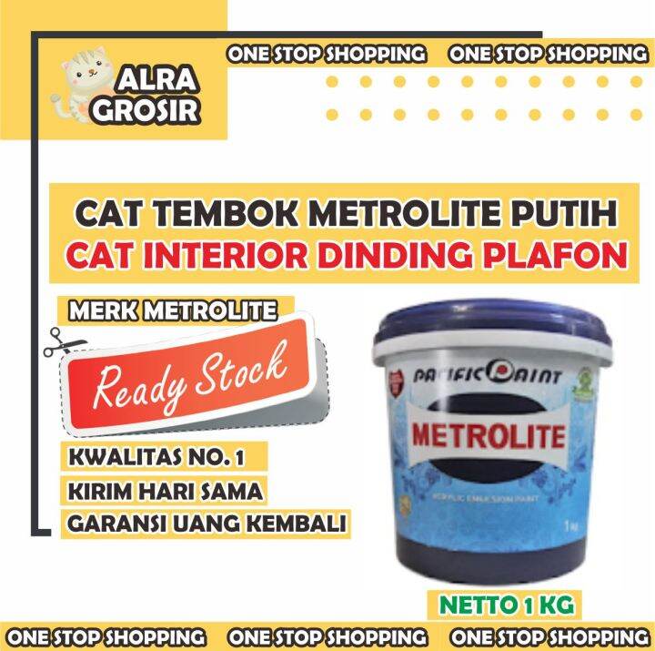 Cat Tembok & Dinding Metrolite Acrylic Emulsion Cat Warna Putih Ukuran ...
