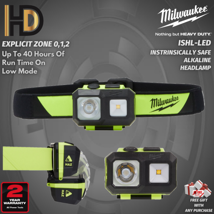 Milwaukee ISHL-LED Intrinsically Safe Alkaline Headlamp 310 Lumen | Lazada