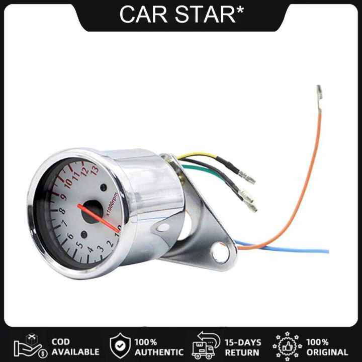 [COD Available] Retro Motorcycle Tachometer 0-13000 Tach RPM Gauge Rev ...