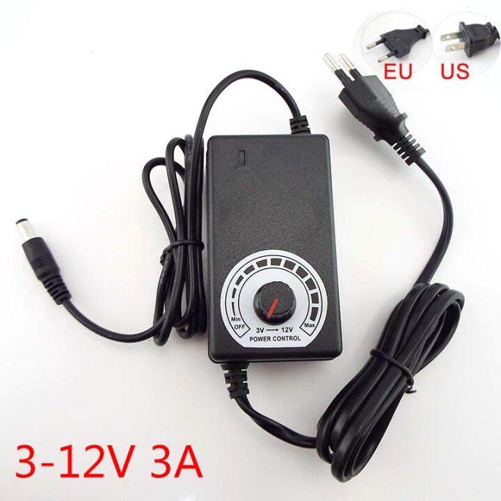 Universal 3V-12V 3A AC Adjustable Power Supply Adapter DC Plug Connector Adapter Voltage 220V ...