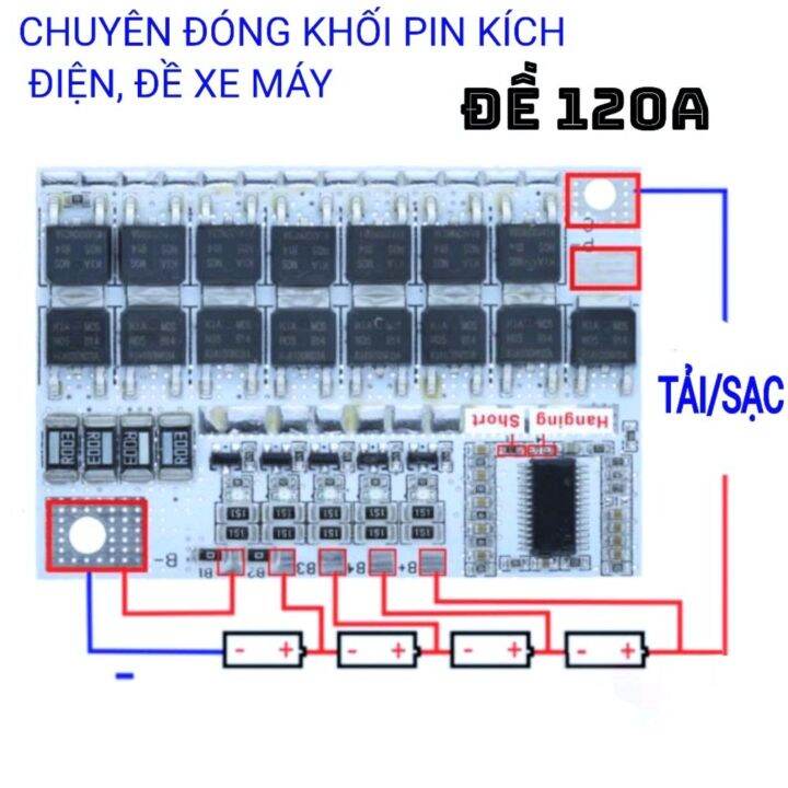 Mạch BMS bảo vệ pin 4S 100A. Chuyên dùng đóng bình pin Lithium đề xe ...