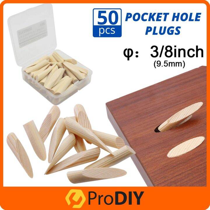 50pcs 9.5mm Pocket Hole Plugs and Screws Drill Bits Woodworking Pocket ...
