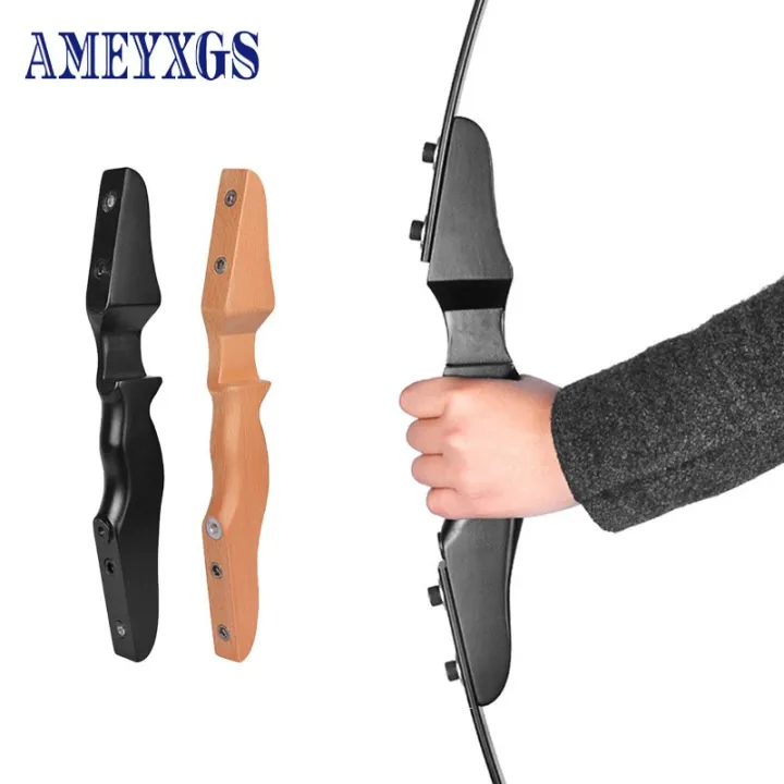 15นิ้วยิง Recurve Bow Riser บีช Bow Grips คุณภาพสูงตรง Draw Bow และ ...