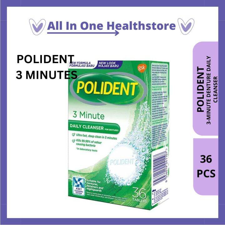 POLIDENT DENTURE CLEANSING TAB (36'S) | Lazada