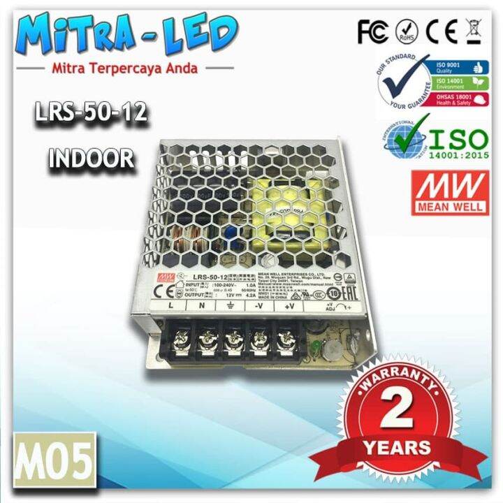 SUPPLY POWER LRS-50-12 MEANWELL -M05 | Lazada Indonesia